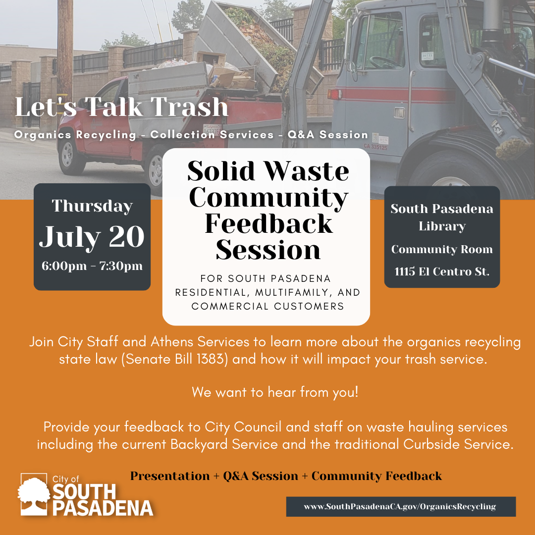 Join Us! Solid Waste Community Feedback Session | City Hall Scoop