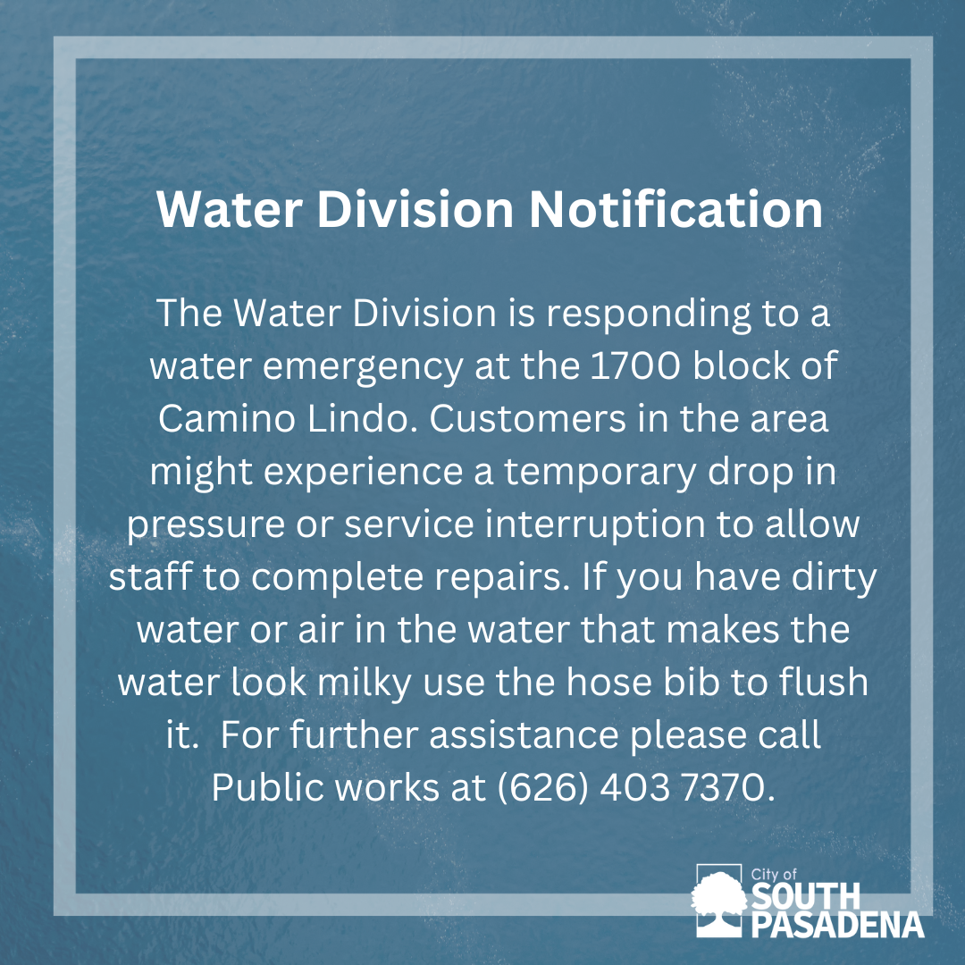 Water Division Notification | City Hall Scoop