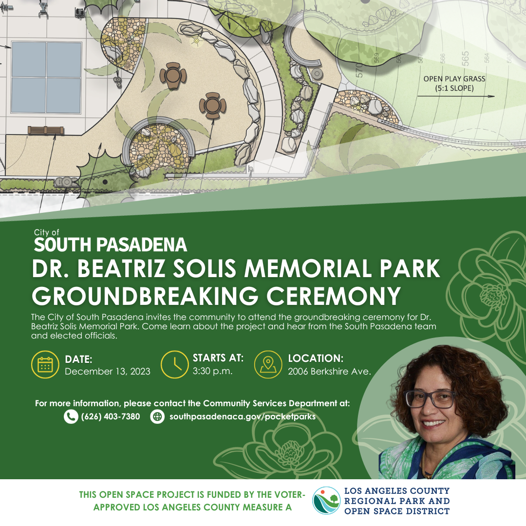 Reminder: Dr. Beatriz Solis Memorial Park Groundbreaking | City Hall Scoop