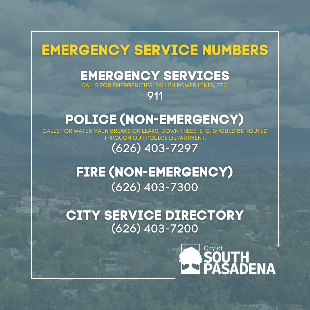 EMERGENCY SERVICE NUMBERS | City Hall Scoop