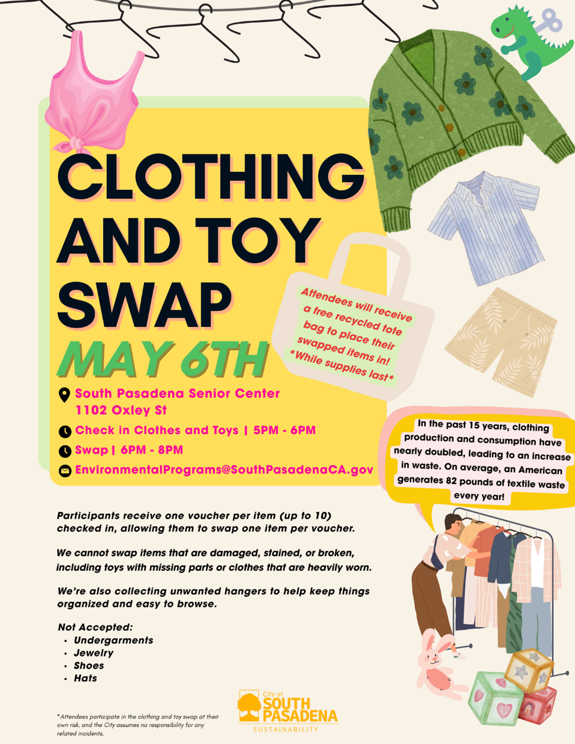 May 6th Clothing & Toy Swap | City Hall Scoop